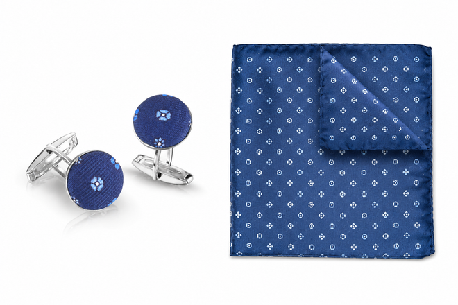 Kit Combo Gemelli & Pochette Bellucci Blu – Calabritto28